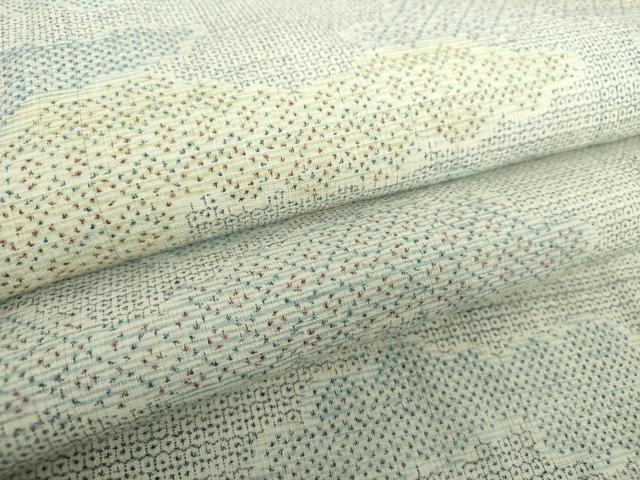 平和屋着物●本場結城紬　重要無形文化財　100亀甲　雲文　正絹　逸品　未使用　DAAZ0187ps