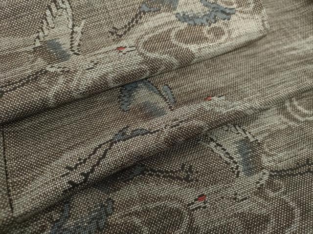 平和屋着物●本場大島紬　9マルキ　飛鶴文　正絹　逸品　未使用　DAAZ0198ps