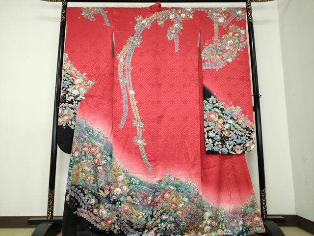 平和屋着物●豪華振袖　絞り　辻が花　暈し染め　金彩　正絹　逸品　DAAZ0202ps