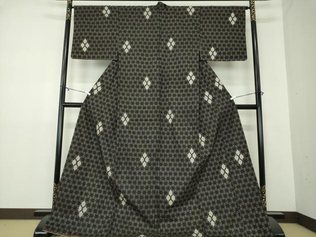 平和屋着物●本場大島紬　7マルキ　総絣　花菱文　ロング丈　正絹　逸品　未使用　DAAZ0205ps