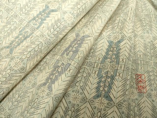 平和屋着物●二代目　川村久太郎　紬　変わり花間道　正絹　逸品　DAAZ0217ps