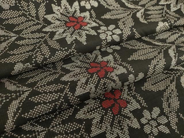 平和屋着物●本場大島紬　7マルキ　更紗花文　正絹　逸品　DAAZ0219ps