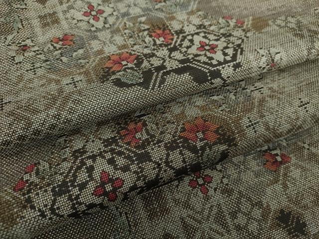 平和屋着物●本場大島紬　9マルキ　蜀江花文　正絹　逸品　DAAZ0220ps