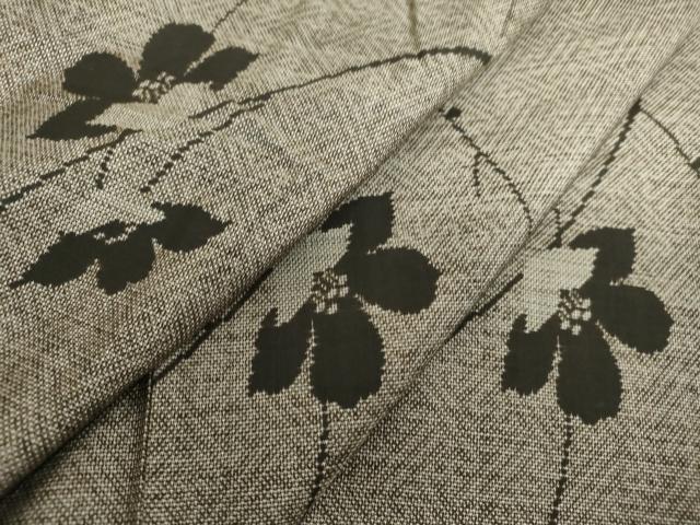 平和屋着物●本場大島紬　9マルキ　枝花文　正絹　逸品　DAAZ0229ps