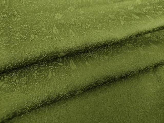 平和屋着物●上質な色無地　遠山樹林地紋　濃老竹色　やまと誂製　正絹　逸品　未使用　DAAZ0231ps