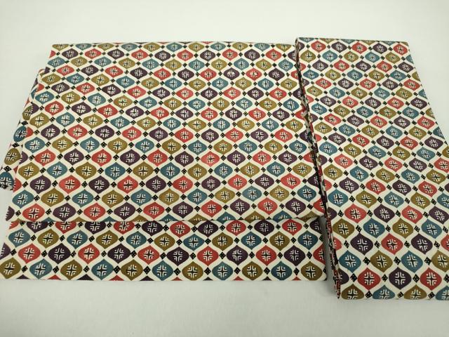 平和屋着物●つけ帯　型染　花菱文　正絹　逸品　未使用　DAAZ0263ps