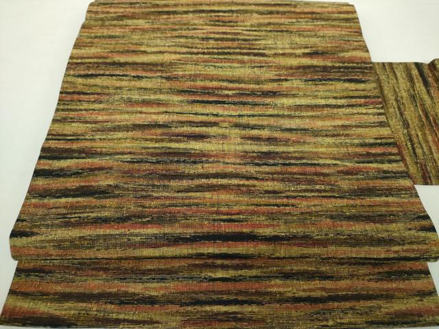 平和屋着物●全通柄九寸名古屋帯　紬地　霞文　正絹　逸品　DAAZ0272ps