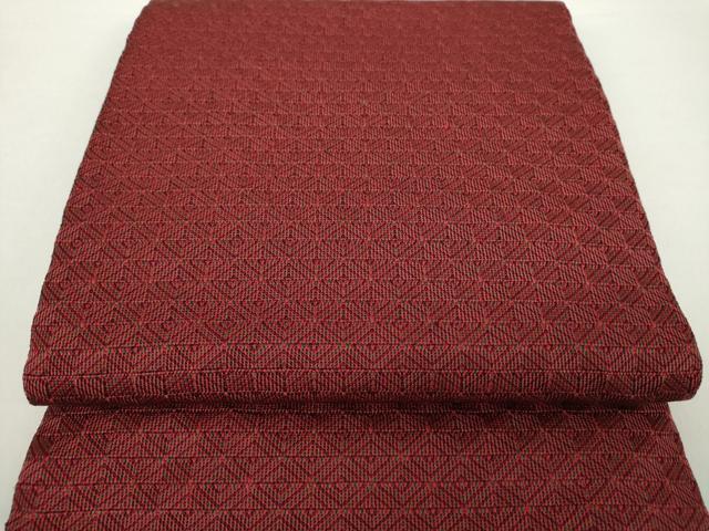 平和屋着物●八寸名古屋帯　入子菱柄　正絹　逸品　DAAZ0283ps