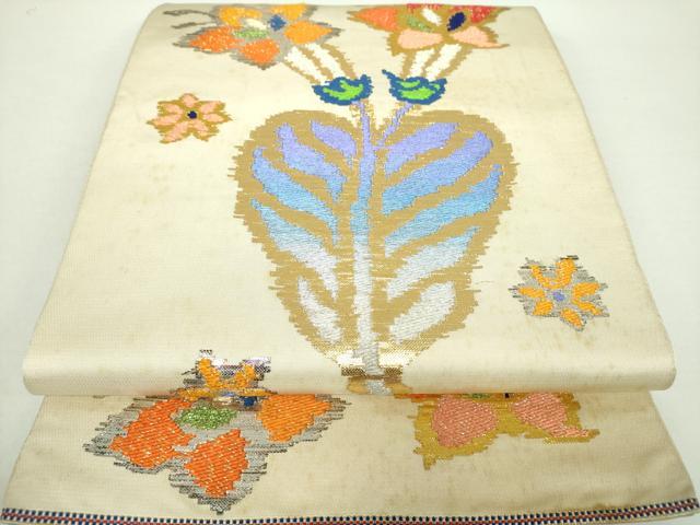 平和屋着物●龍村平蔵製　六通柄　本袋帯　モール一房文　金銀糸　正絹　逸品　DAAZ0346ps