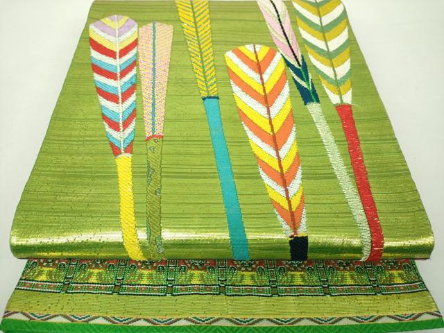 平和屋着物●六通柄　本袋帯　龍村平蔵柄　大祝矢　金銀糸　正絹　逸品　DAAZ0363ps
