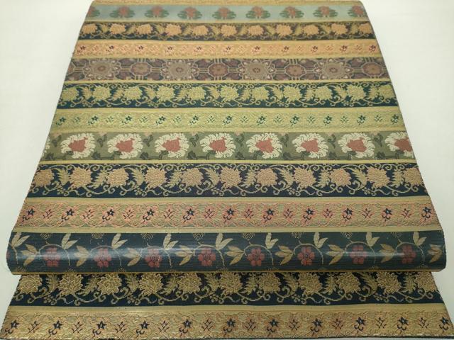 平和屋着物●西陣織　陰山織物謹製　箔屋清兵衛　六通柄袋帯　名物裂間道　金糸　正絹　逸品　DAAZ0377ps