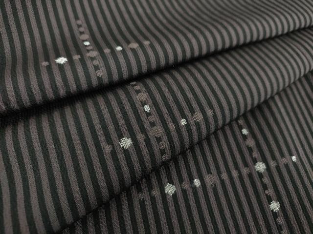 平和屋着物●上質なお召　変わり間道　銀糸　正絹　逸品　DAAZ0477ps