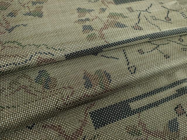 平和屋着物●本場大島紬　7マルキ　横段風景文　正絹　逸品　未使用　DAAZ0510ps