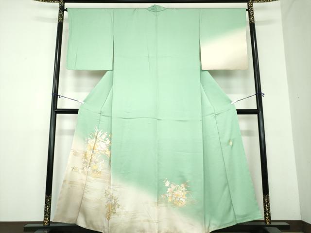 平和屋着物●金彩友禅　卓越技能者・名工・和田光正　訪問着　花籠文　暈し染め　金銀彩　正絹　逸品　DAAZ0526ps