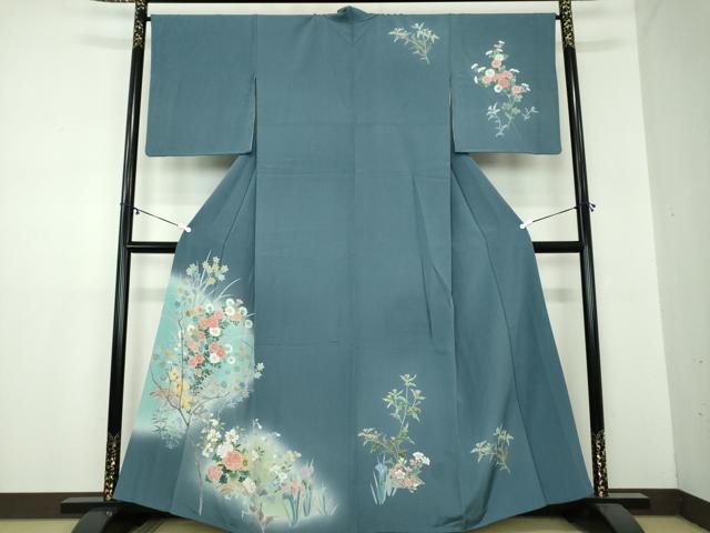 平和屋着物●訪問着　友禅　草花文　暈し染め　正絹　逸品　DAAZ0530ps