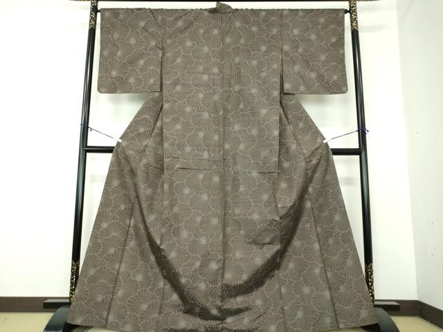 平和屋着物●本場大島紬　7マルキ　総絣　梅尽くし　正絹　逸品　DAAZ0542ps