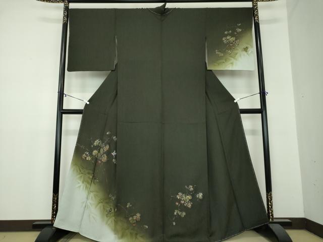 平和屋着物●訪問着　蔦の葉鳥文　笹竹文　暈し染め　金彩　さが美扱い　正絹　逸品　未使用　DAAZ0553ps