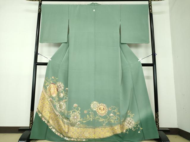 平和屋着物●豪華色留袖　駒刺繍　正倉院鳳凰花文　暈し染め　金彩　正絹　逸品　未使用　DAAZ0610ps