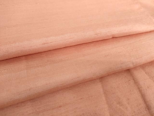 平和屋着物●上質な紬　色無地　甚三紅色　正絹　逸品　DAAZ0622ps