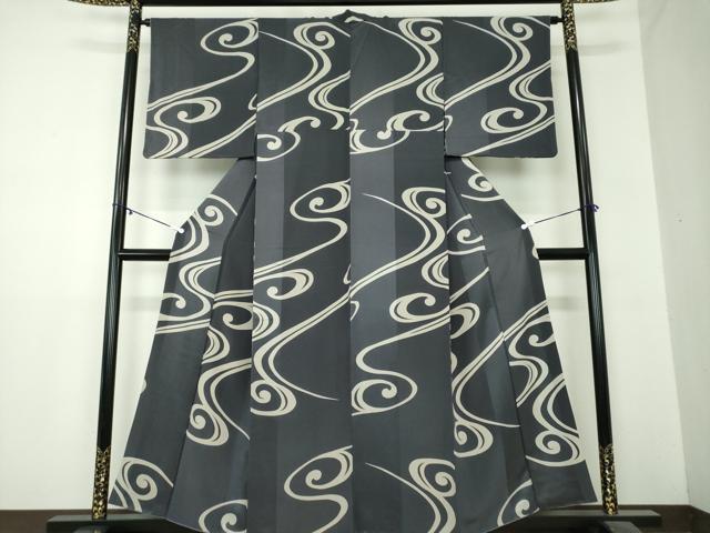 平和屋着物●上質な小紋　流水文　正絹　逸品　DAAZ0638ps