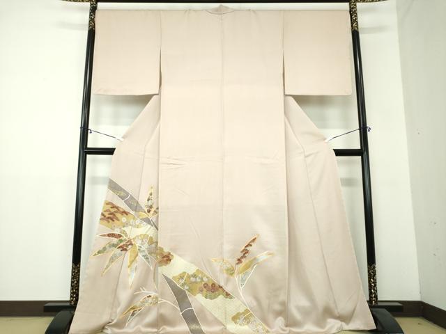 平和屋着物●訪問着　駒刺繍　松竹梅　金彩　正絹　逸品　DAAZ0642ps