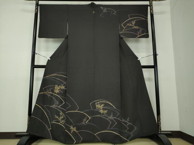 平和屋着物●訪問着　地紙重ね花文　金彩　正絹　逸品　DAAZ0652ps