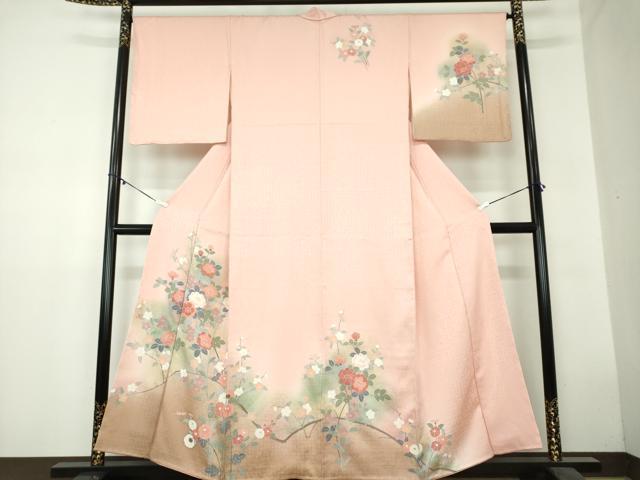 平和屋着物●訪問着　枝花文　暈し染め　金彩　正絹　逸品　未使用　DAAZ0653ps