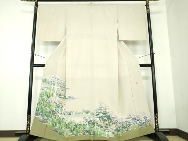 平和屋着物●本加賀友禅作家　東藤岳　色留袖　風景松文　暈し染め　正絹　逸品　DAAZ0677ps