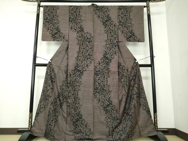 平和屋着物●本場大島紬　9マルキ　枝花文　正絹　逸品　未使用　DAAZ0700ps