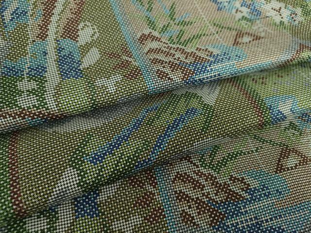 平和屋着物●本場大島紬　7マルキ　総絣　風景花文　三越扱い　正絹　逸品　未使用　DAAZ0755ps