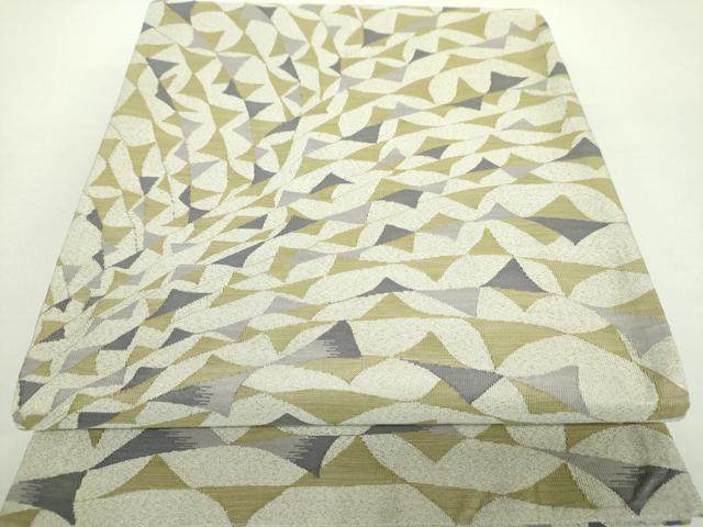 平和屋着物●爪掻き本綴れ　六通柄袋帯　霞文　金糸　正絹　逸品　DAAZ0806ps