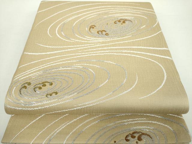 平和屋着物●六通柄袋帯　唐織　波頭流水風景　正絹　逸品　DAAZ0817ps