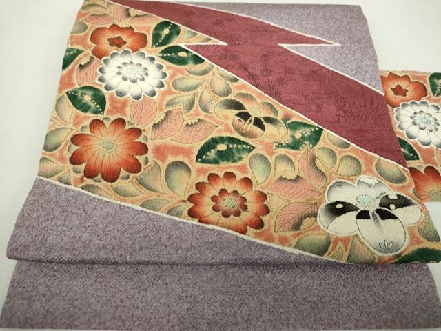 平和屋着物●伝統工芸士　水野保　保辻が花染　九寸名古屋帯　絞り　鬼しぼ縮緬　正絹　逸品　DAAZ0831ps