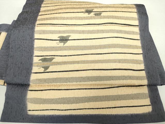 平和屋着物●ワンタッチつけ帯　千鳥　金彩　やまと誂製　正絹　逸品　未使用　DAAZ0860ps