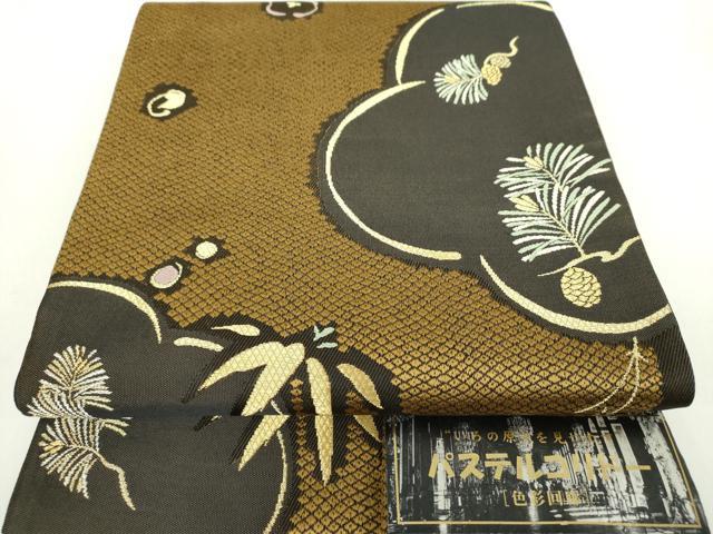 平和屋着物●六通柄袋帯　パステルコリドー　色彩回廊　松竹梅　金銀糸　証紙付き　正絹　逸品　未使用　DAAZ0893ps