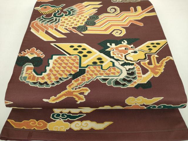 平和屋着物●太鼓柄京袋帯　鳳凰　飛龍　正絹　逸品　DAAZ0907ps