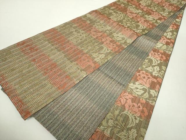 平和屋着物●両面　全通柄袋帯　更紗花唐草文　正絹　逸品　未使用　DAAZ0911ps
