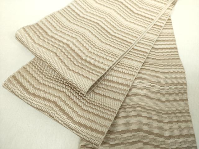 平和屋着物●男性　本場筑前博多織　角帯　横段文　正絹　逸品　DAAZ0927ps