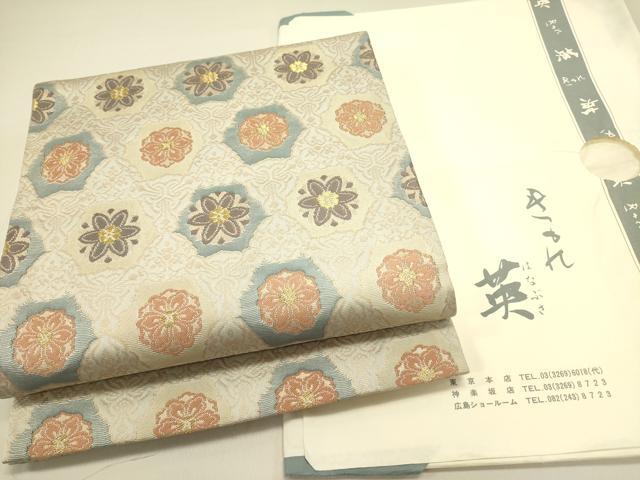 平和屋着物●西陣　川島織物　洗える最高級着物　＜英＞はなぶさ謹製　六通柄京袋帯　舞花　金糸　たとう紙付き　DAAZ2198op