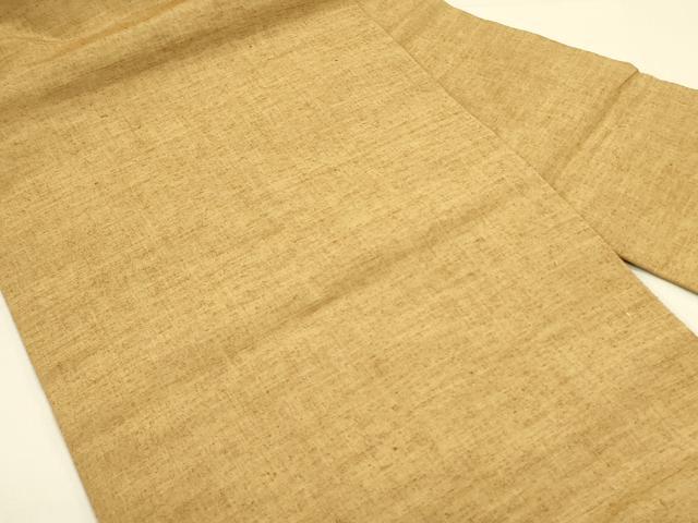 平和屋着物●九寸名古屋帯　結城紬　飴色　証紙付き　正絹　逸品　DAAZ2203op