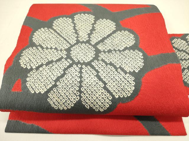 平和屋着物●九寸名古屋帯　絞り　菊　逸品　DAAZ2205op