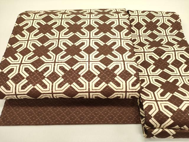 平和屋着物●つけ帯　花織　幾何学文様　正絹　逸品　DAAZ2222op