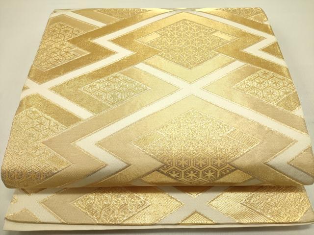 平和屋着物●西陣　川島織物　六通柄　本袋帯　松皮菱花文　金糸　三越扱い　正絹　逸品　DAAZ2311op