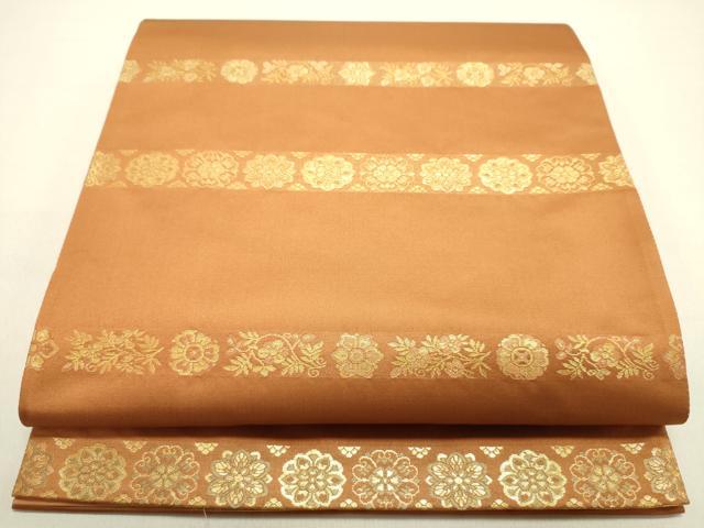 平和屋着物●西陣織　陰山織物謹製　箔屋清兵衛　六通柄袋帯　青雲間道　金糸　正絹　逸品　DAAZ2379op