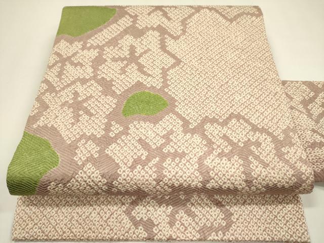 平和屋着物●名門　藤娘きぬたや・総絞り　九寸名古屋帯　舞花　正絹　逸品　DAAZ2387op