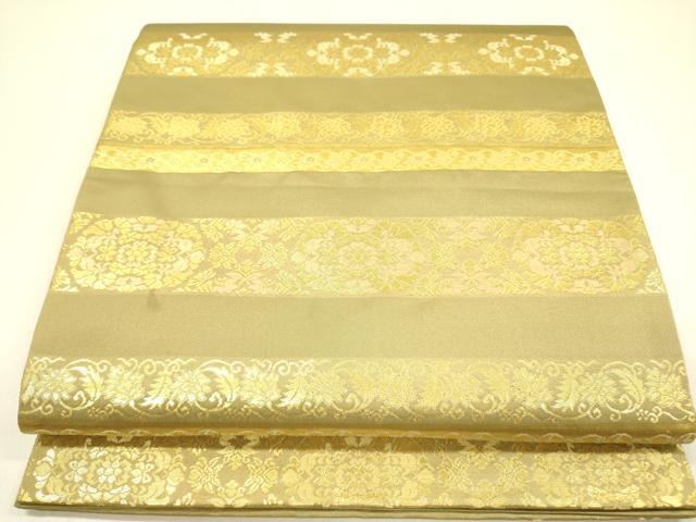 平和屋着物●西陣織　陰山織物謹製　箔屋清兵衛　六通柄袋帯　草木染　正倉院　本金箔　正絹　逸品　DAAZ2395op