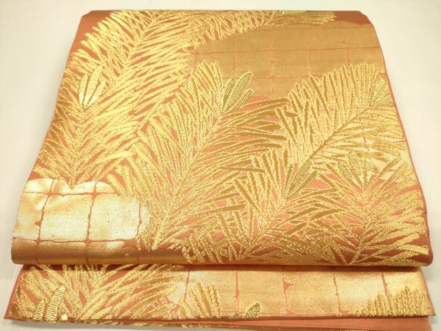 平和屋着物●西陣　川島織物　六通柄　本袋帯　松葉文　金糸　正絹　逸品　DAAZ2403op