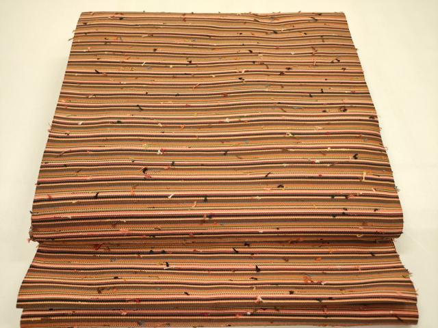 平和屋着物●爪掻き本綴れ　八寸名古屋帯　横段文　正絹　逸品　DAAZ2405op