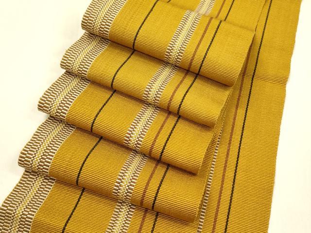 平和屋着物●本場黄八丈　紬　半幅帯　間道　正絹　逸品　DAAZ2463op
