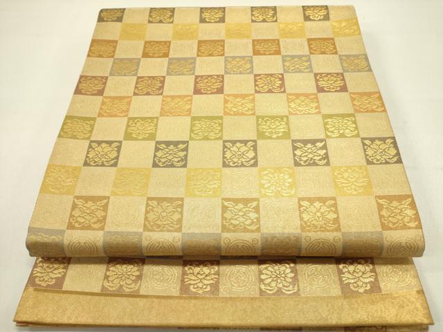 平和屋着物●六通柄袋帯　名物裂　遠州七宝　金糸　正絹　逸品　DAAZ2804op